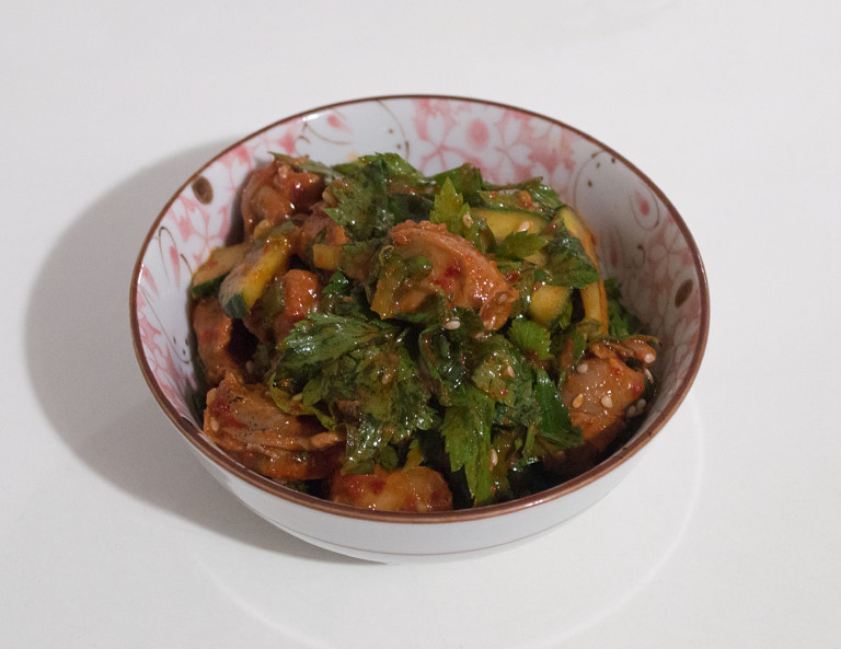 Golbaengi Muchim (골뱅이 무침) - Seasoned Sea Snails with Minari Recipe ...